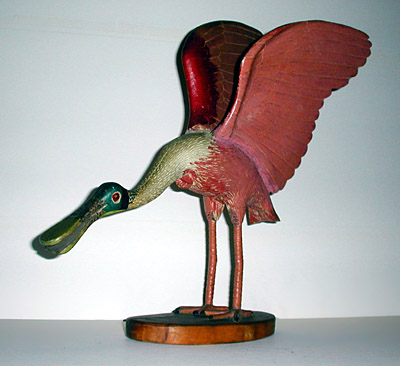 George Glazer Gallery - Antiques - Spinney Spoonbill Folk Art Sculpture