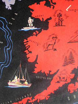 George Glazer Gallery - Antique Maps - The Last Frontier [Map of Alaska]